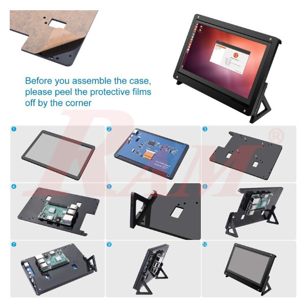 Lcd Hdmi 7 Inch Acrylic Screen Case Holder Bracket Ram Electronics